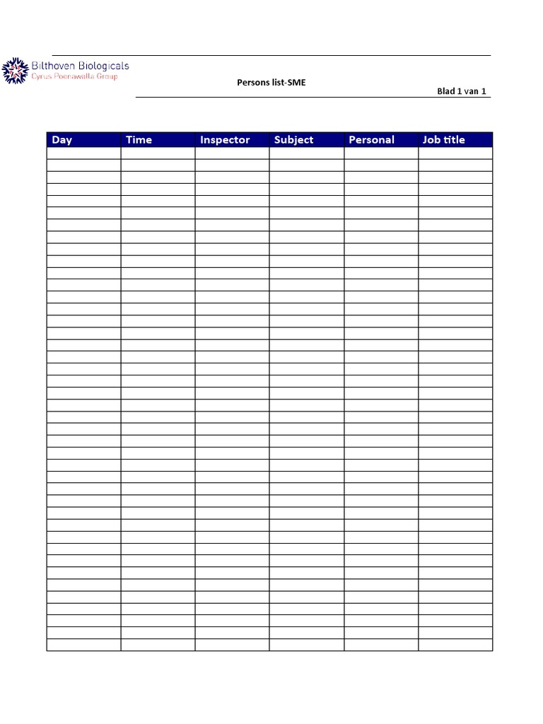 02-Template - PERSONS LIST SMEs IGJ A10 | PDF