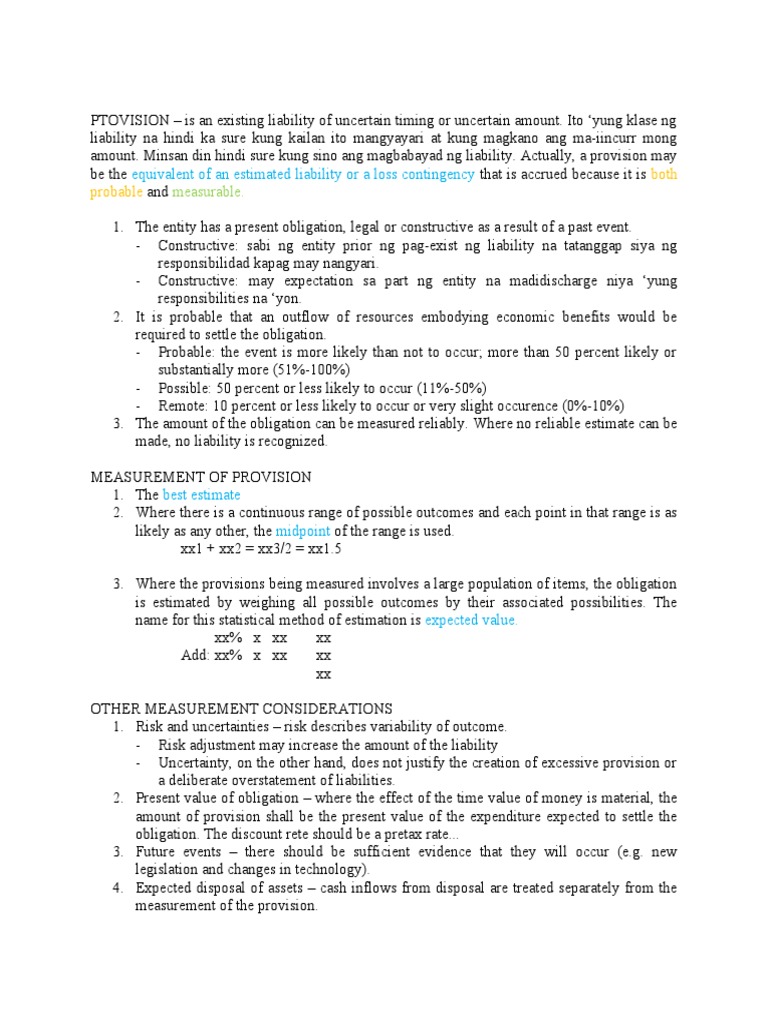 PrOVISION THEORIES FOR LIABILITY | PDF | Uncertainty | Risk