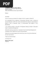 Letter of Intent For DEPED Teacher I | PDF