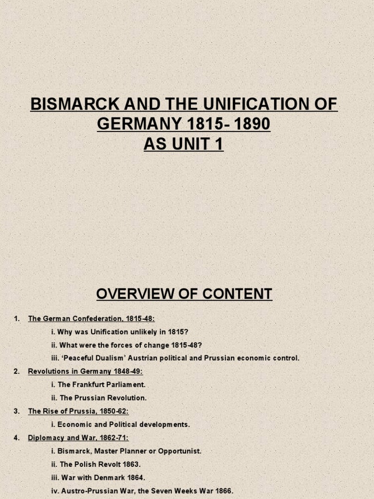 Bismarck's Masterful Unification of Germany: Diplomacy, Warfare, and ...