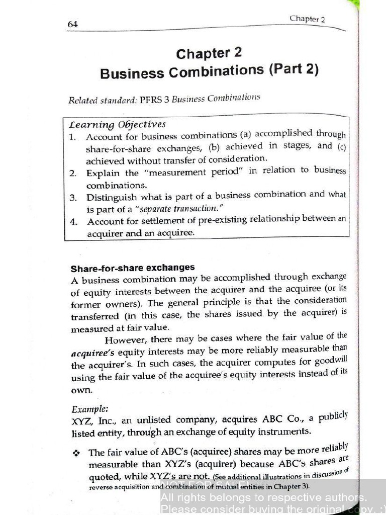 Chapter 2 - Business Combinations (Part 2) | PDF