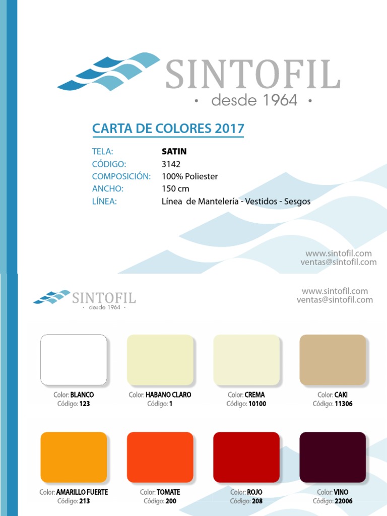 Carta de Colores Satin 2017 | PDF | Color | Gráficos de computadora