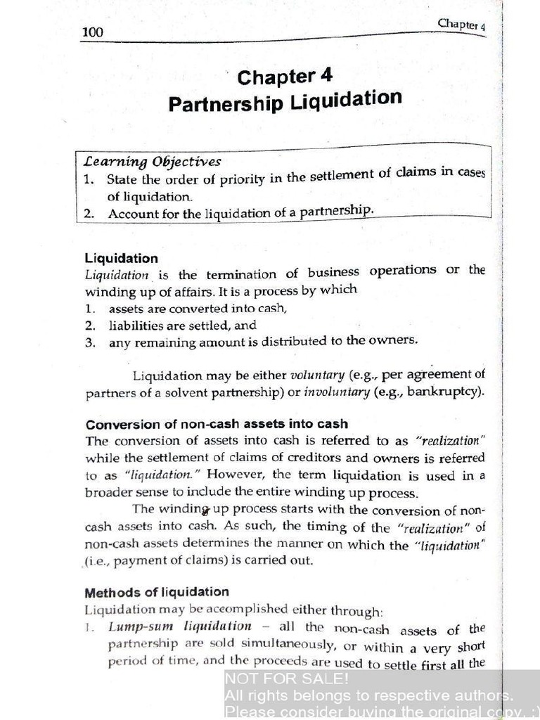 Chapter 4 - Partnership Liquidation | PDF Chapter 4 - Partnership Liquidation | PDF