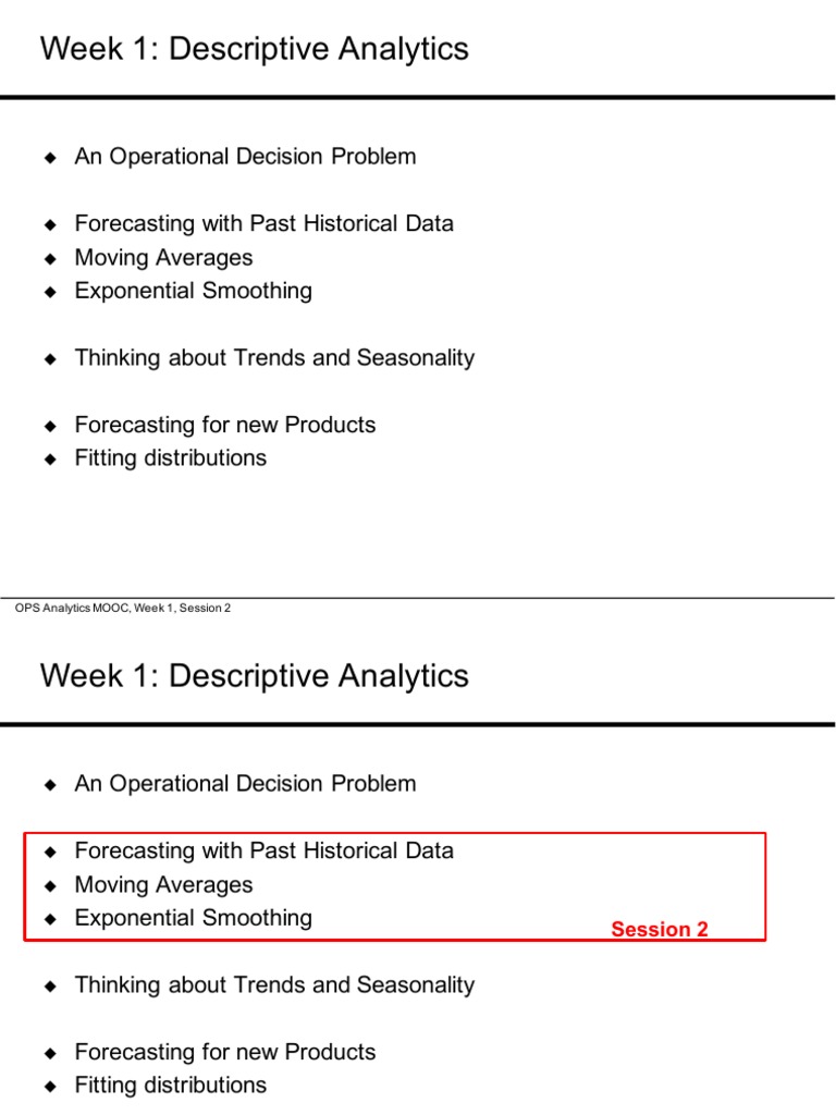 Descriptive Analytics in Forecasting | PDF | Forecasting | Standard ...