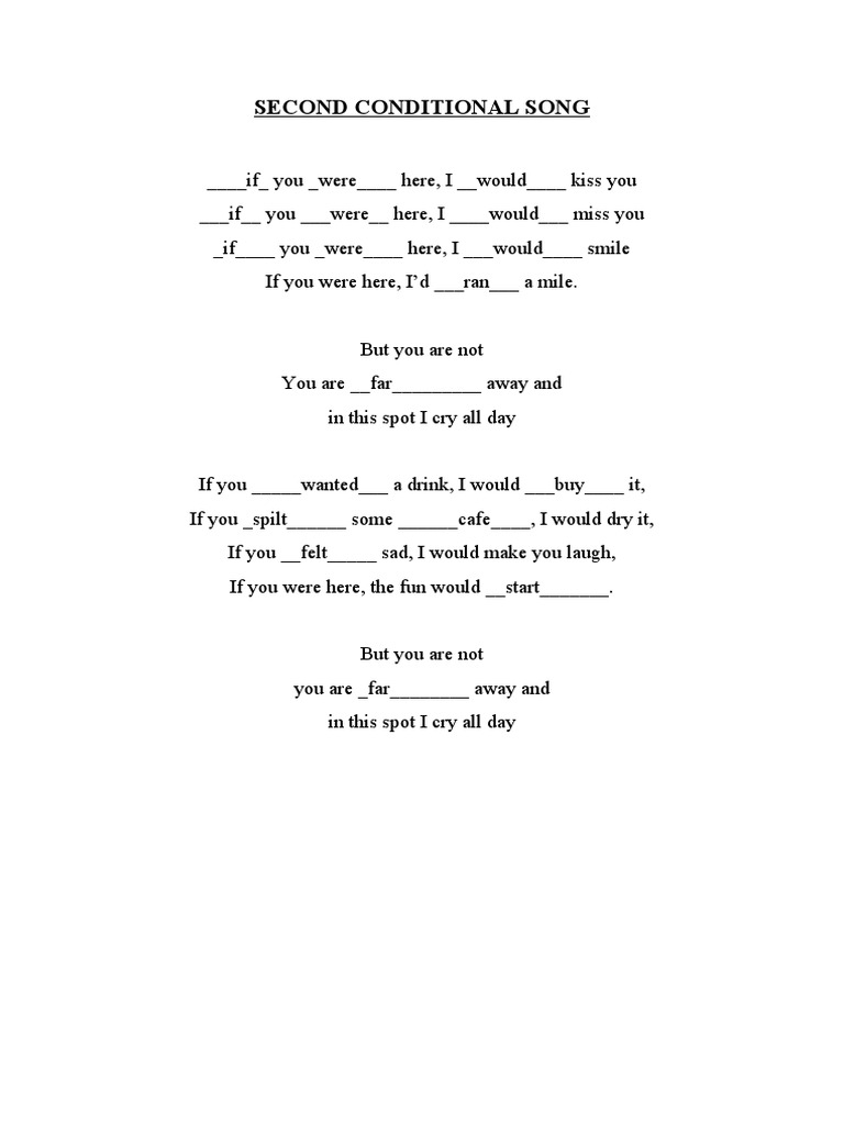 Second Conditional Song | PDF