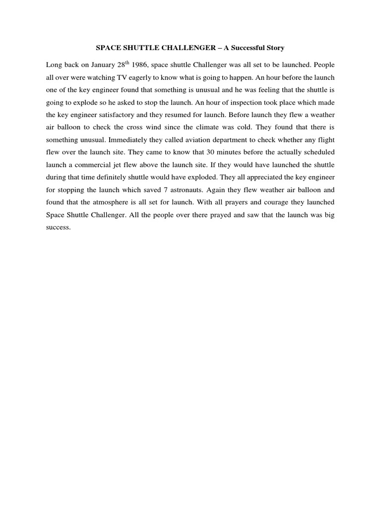 Space Shuttle Challenger | PDF