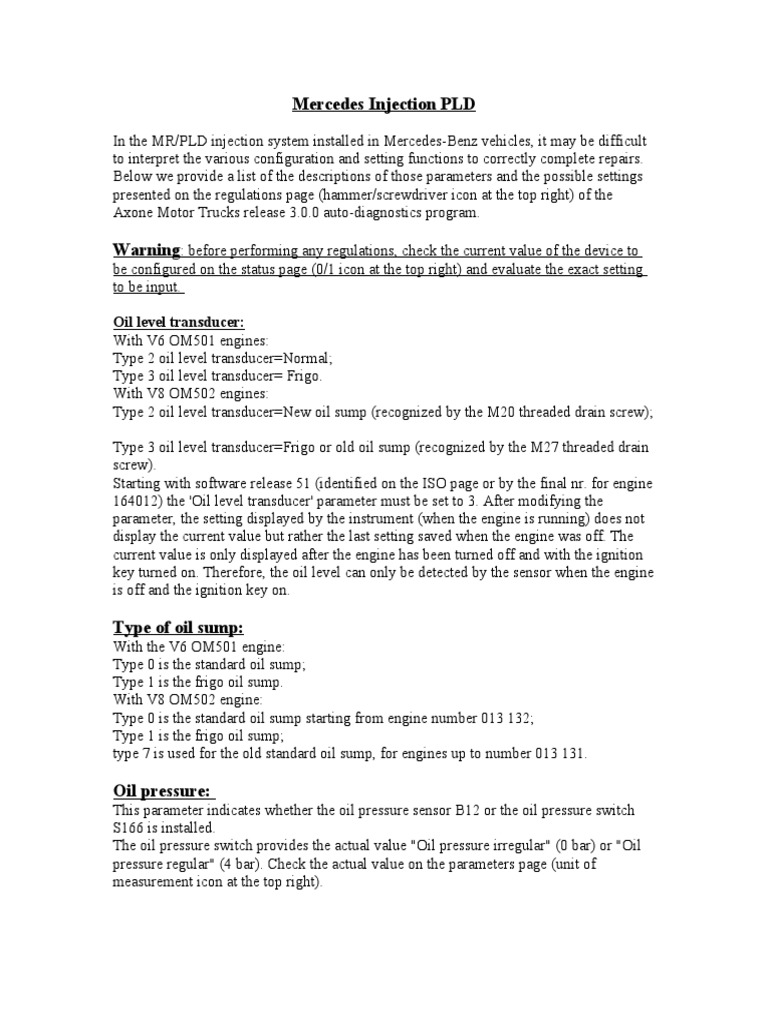 Mercedes Injection PLD | PDF | Valve | Parameter (Computer Programming)