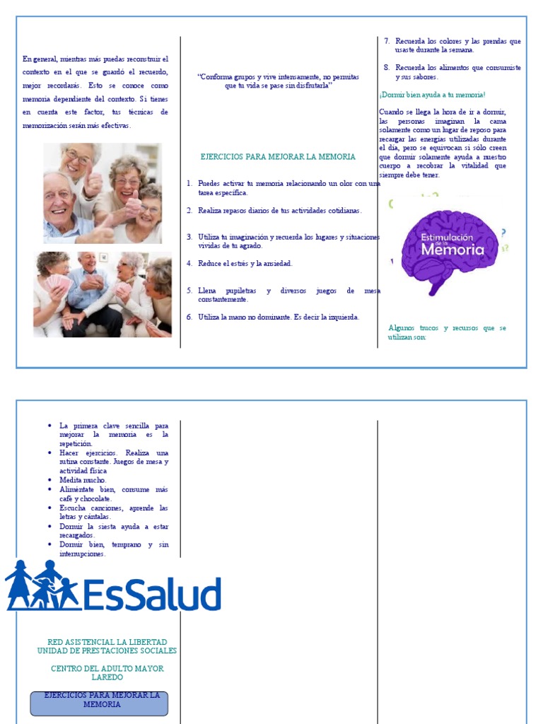 Triptico Memoria | PDF | Memoria | Dormir