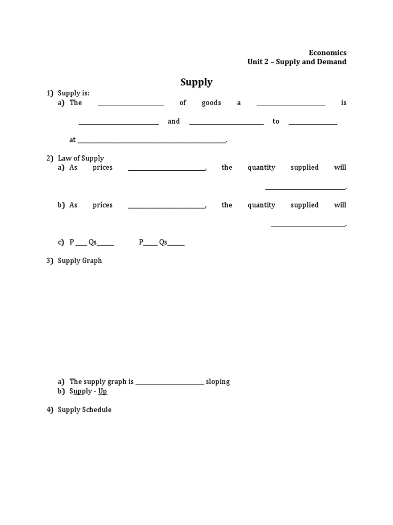 Supply: Economics Unit 2 - Supply and Demand | PDF | Price Elasticity ...