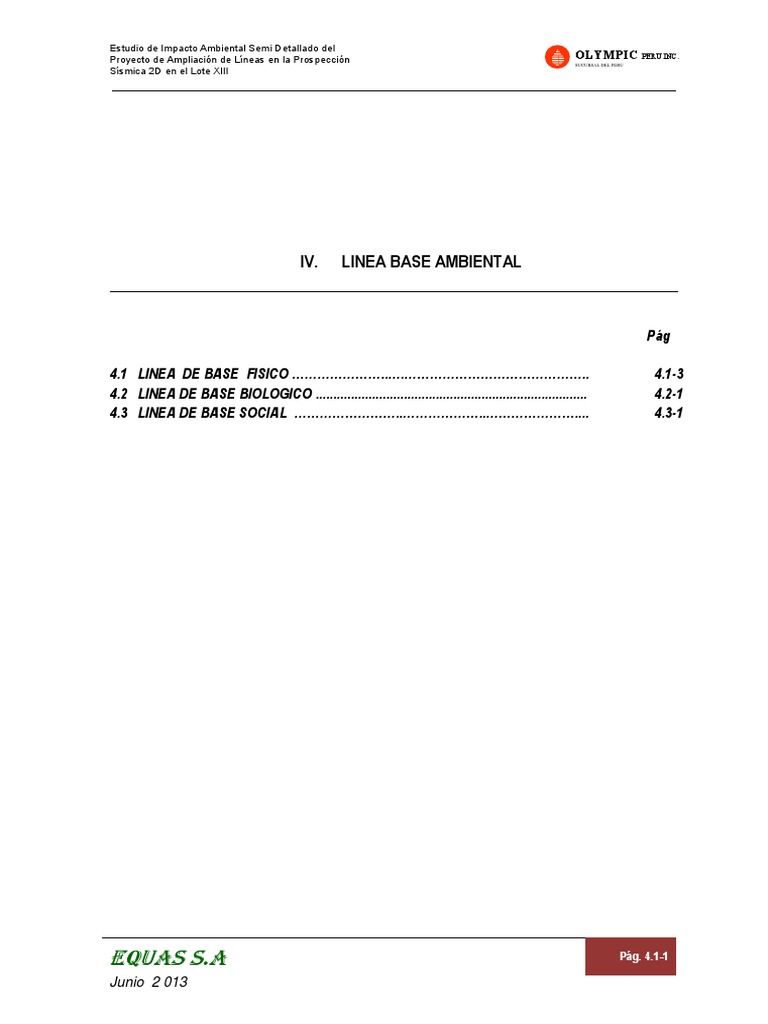 Eia Sismica - Cap 4 - Linea de Base Fisica PDF | PDF | Sistema de información geográfica | El niño