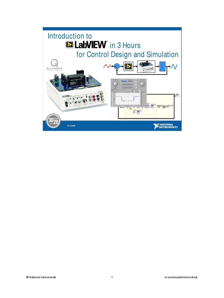 Intro To LV in 3 Hours For Control and Sim | PDF | Electric Motor ...