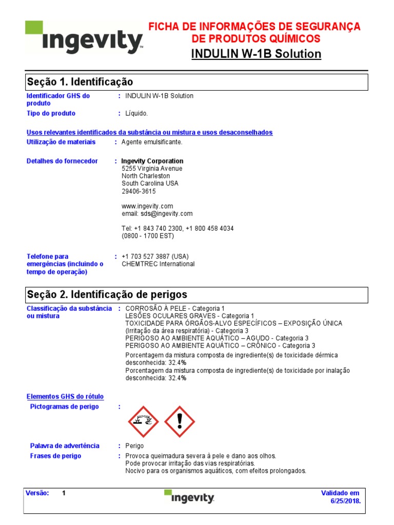 Indulin W-1B Solution | PDF | Águas residuais | Desperdício