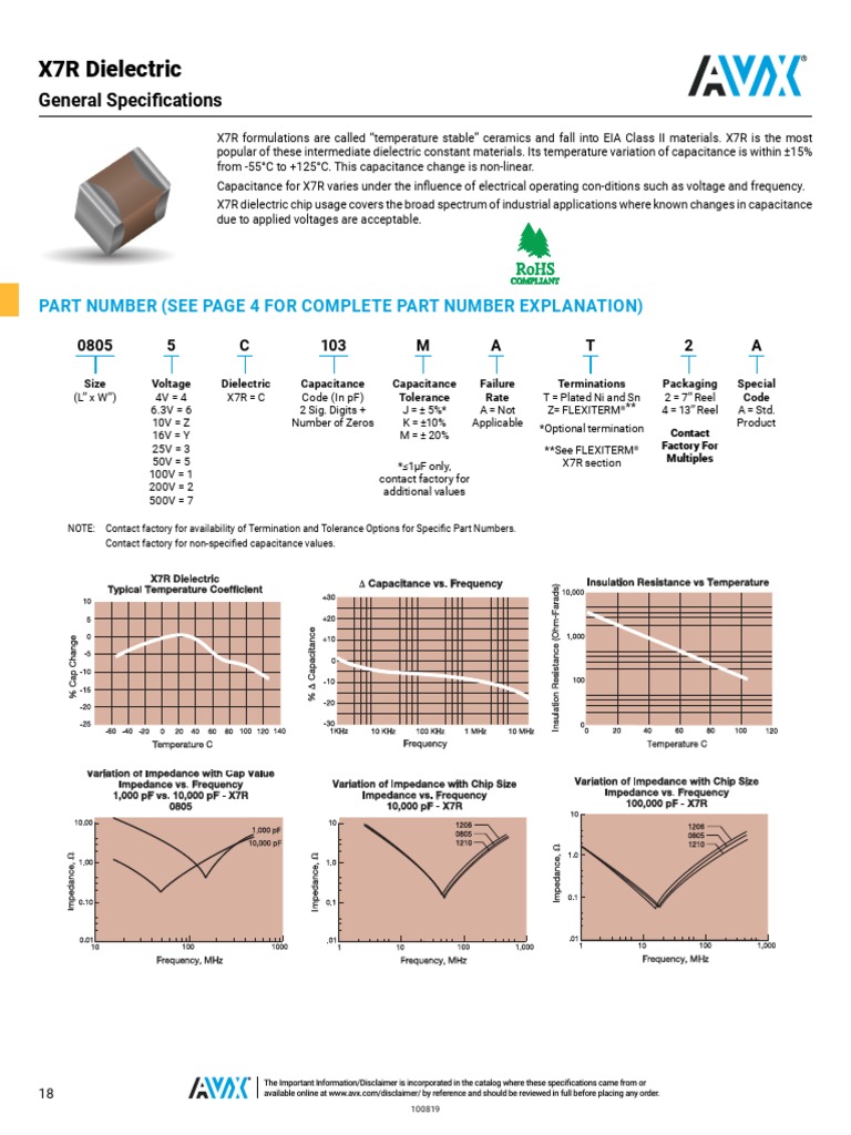 X7R Dielectric: General Specifications | PDF | Capacitor | Electrical ...
