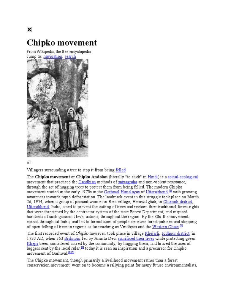 Chipko Movement | PDF | Social Movements | Natural Environment
