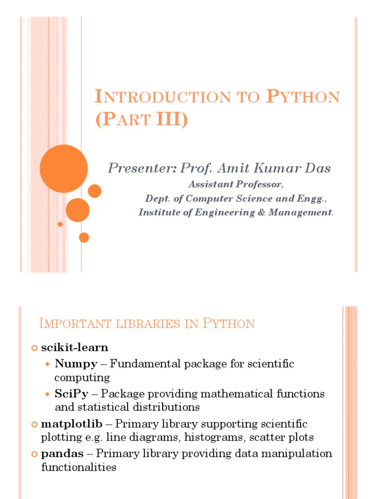 Introduction To Python (Part III) | PDF | Array Data Type | Computer ...