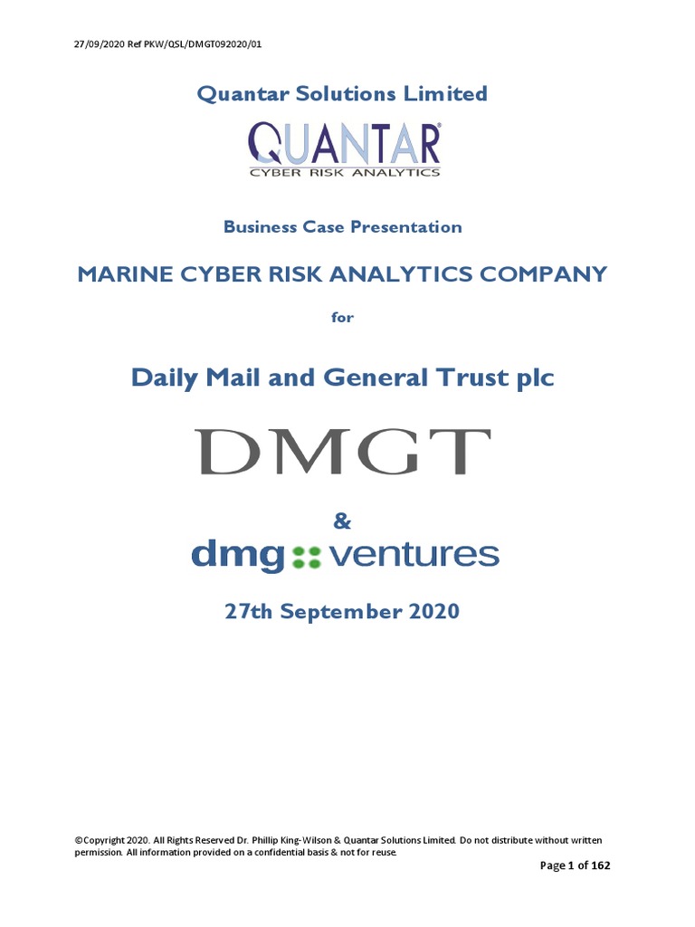 Business Case DMGT - V 27th September 2020 | PDF | Insurance | Regulatory Compliance