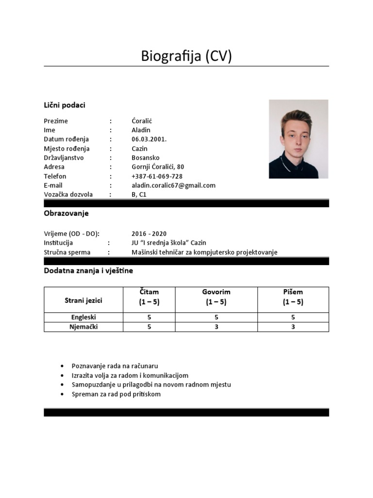 Biografija (CV) | PDF