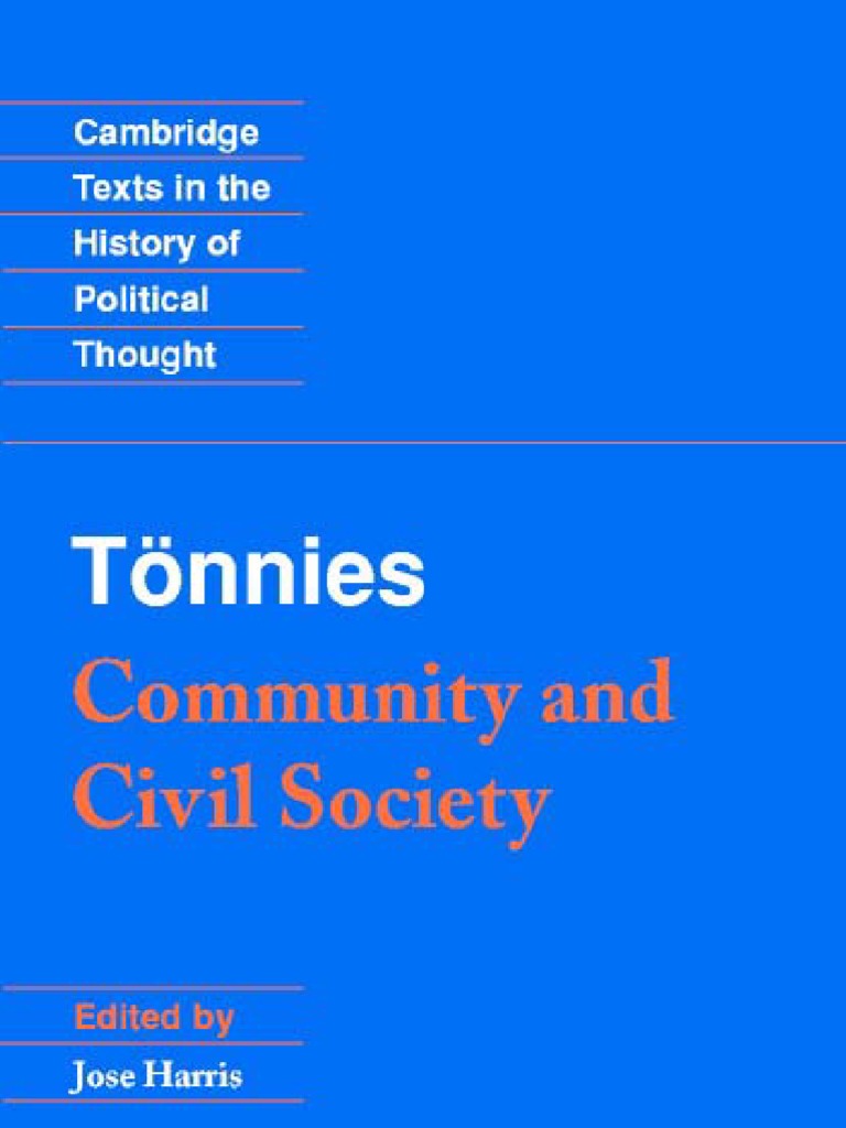 Tonnies | PDF | Community | Sociology
