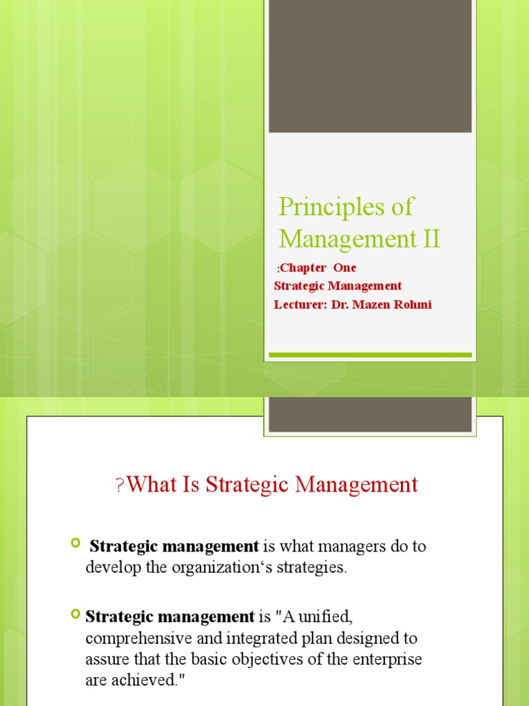 Chapter 1 Strategic Management | PDF | Competitive Advantage ...