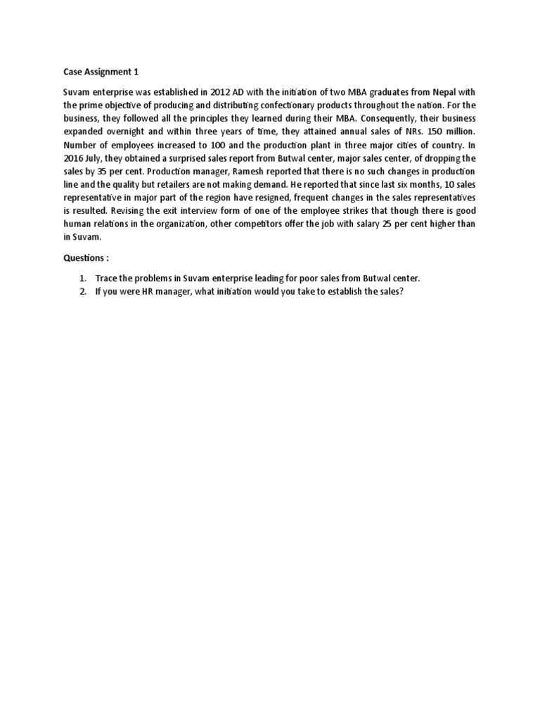 Case Assignment 1 | PDF