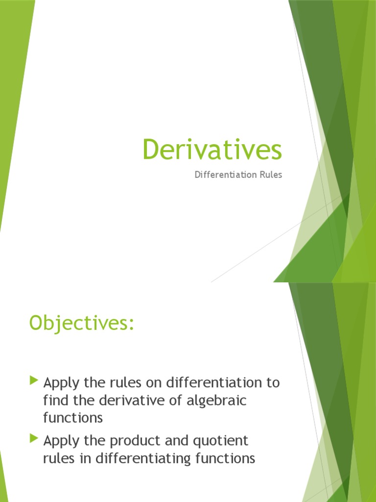 Derivatives: Differentiation Rules | Download Free PDF | Derivative ...