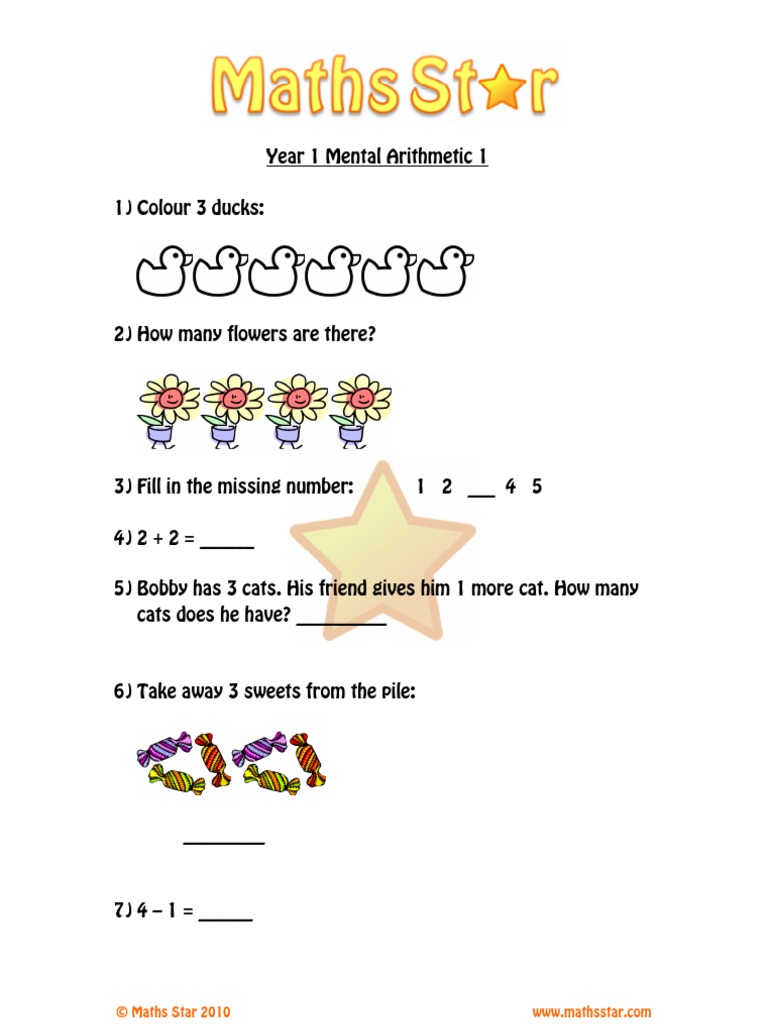 Year 1 Mental Arithmetic Activities | PDF | Teaching Mathematics | Science