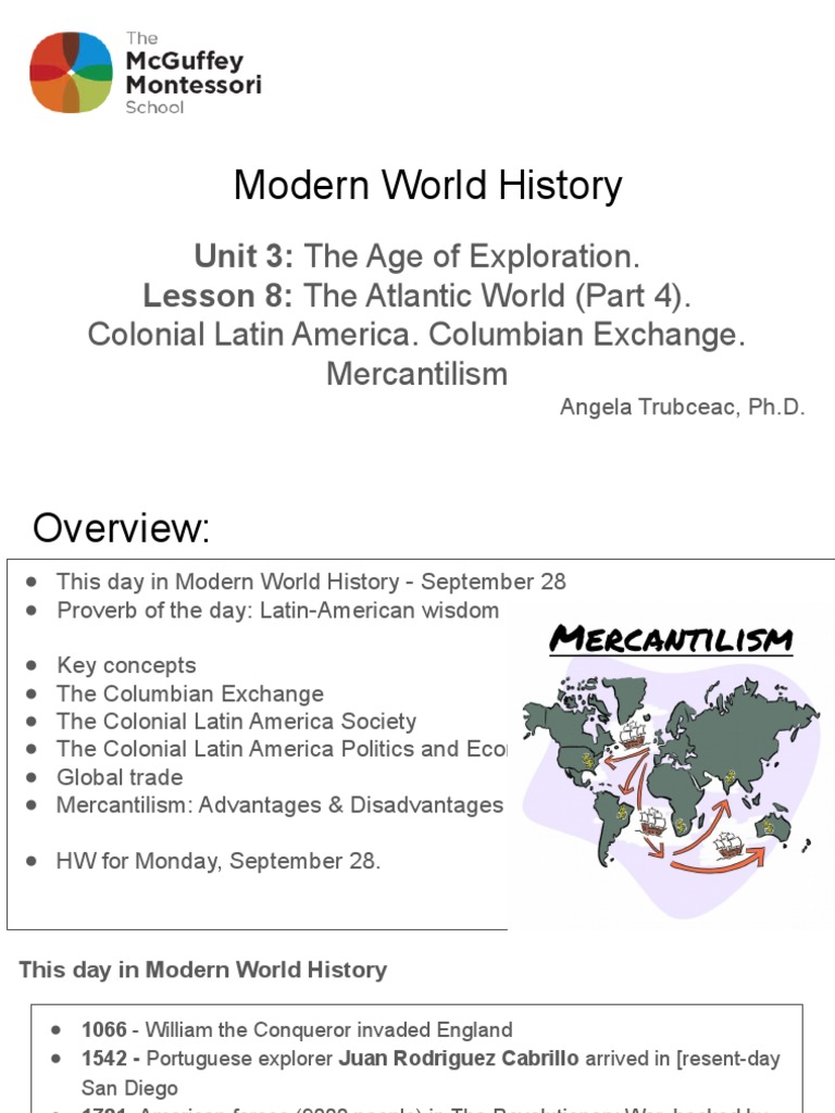 The Colonial Latin America, Columbian Exchange and Mercantilism | PDF ...