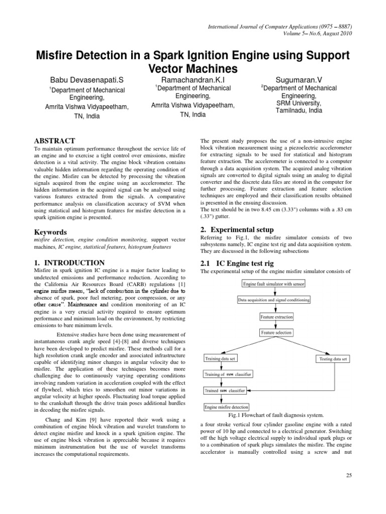 Vehicle Misfire Detection | PDF | Statistical Classification | Machine Learning