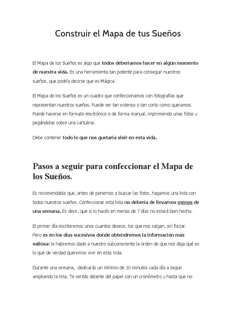 Construir El Mapa De Tus Sueños Pdf
