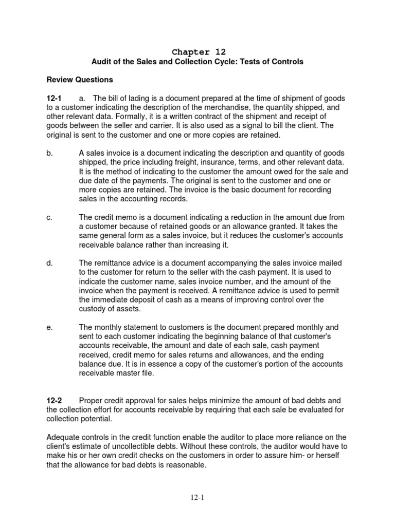 Sales and Collection Cycle Audit Overview | PDF | Receipt | Audit
