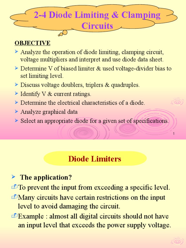 CHAP 2 - Diode Applications-Clippers Clampers | PDF | Rectifier | Electrical Components