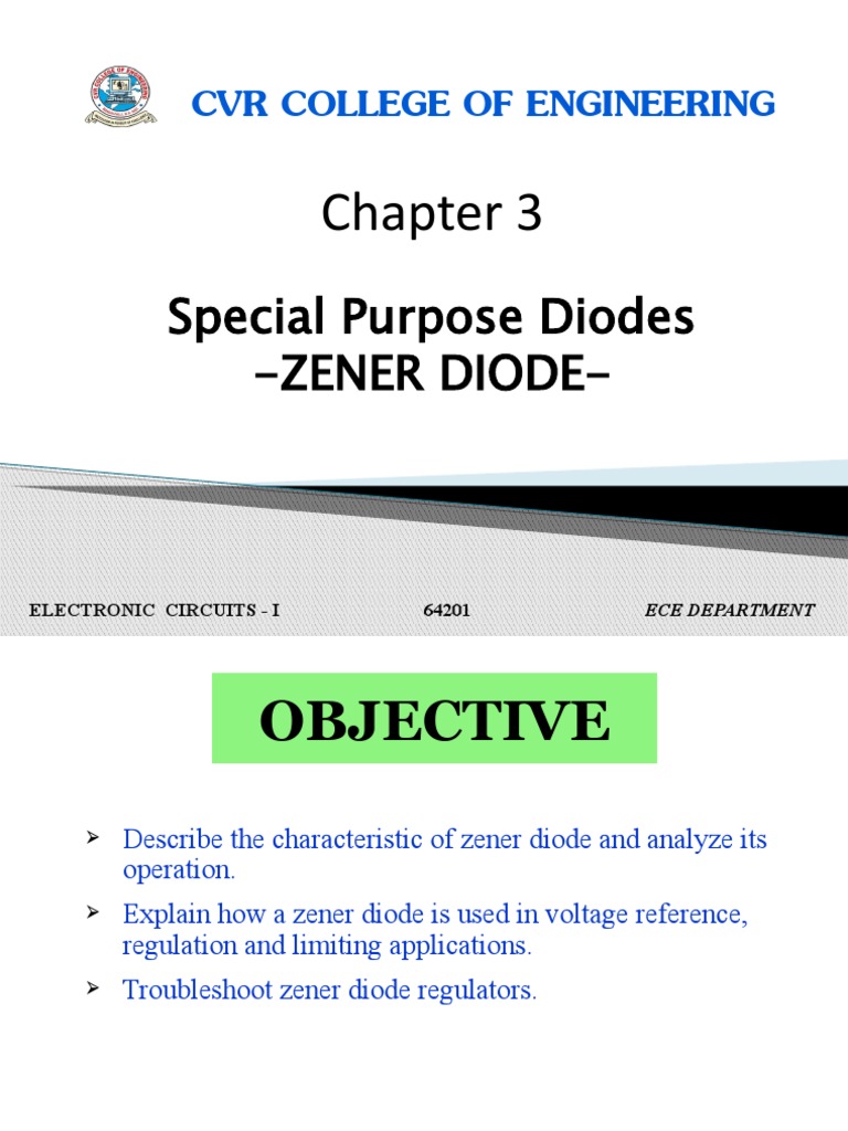CHAP 1 - Zener Diode | PDF | P–N Junction | Diode