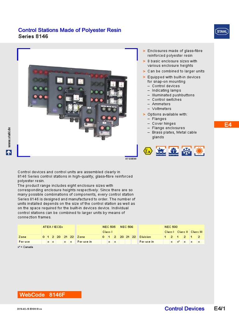 Series 8146: Control Stations Made of Polyester Resin | Download Free ...