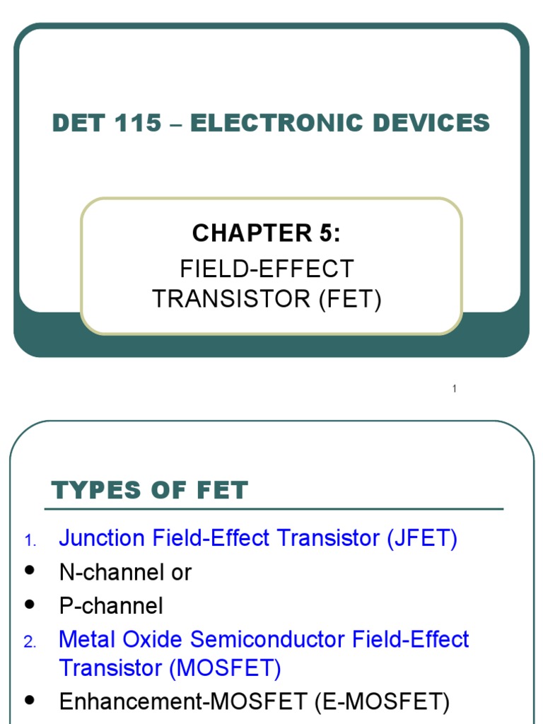 Det 115 - Electronic Devices: Field-Effect Transistor (Fet) | Download ...
