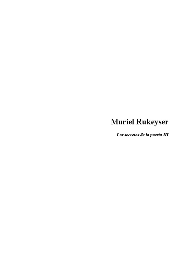 Muriel Rukeyser - Clase3 | PDF | Naturaleza
