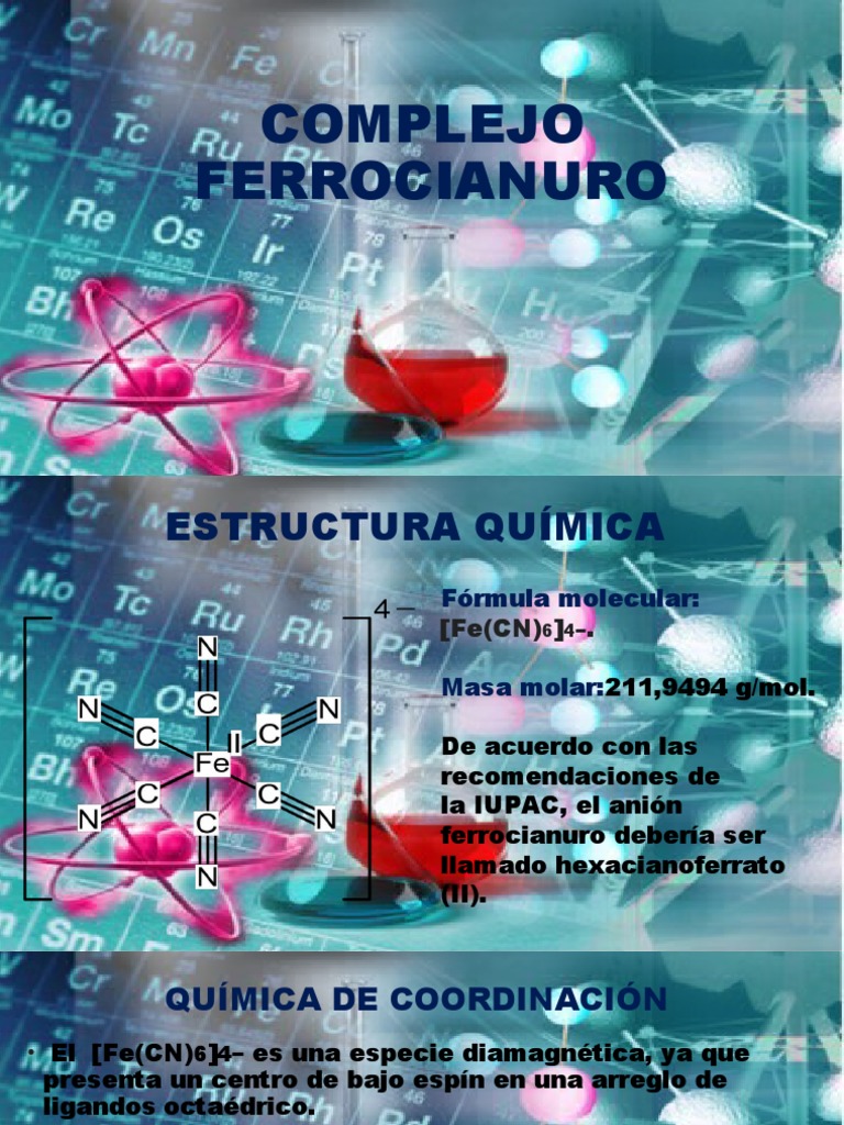 Estructura y Aplicaciones del Ferrocianuro | PDF