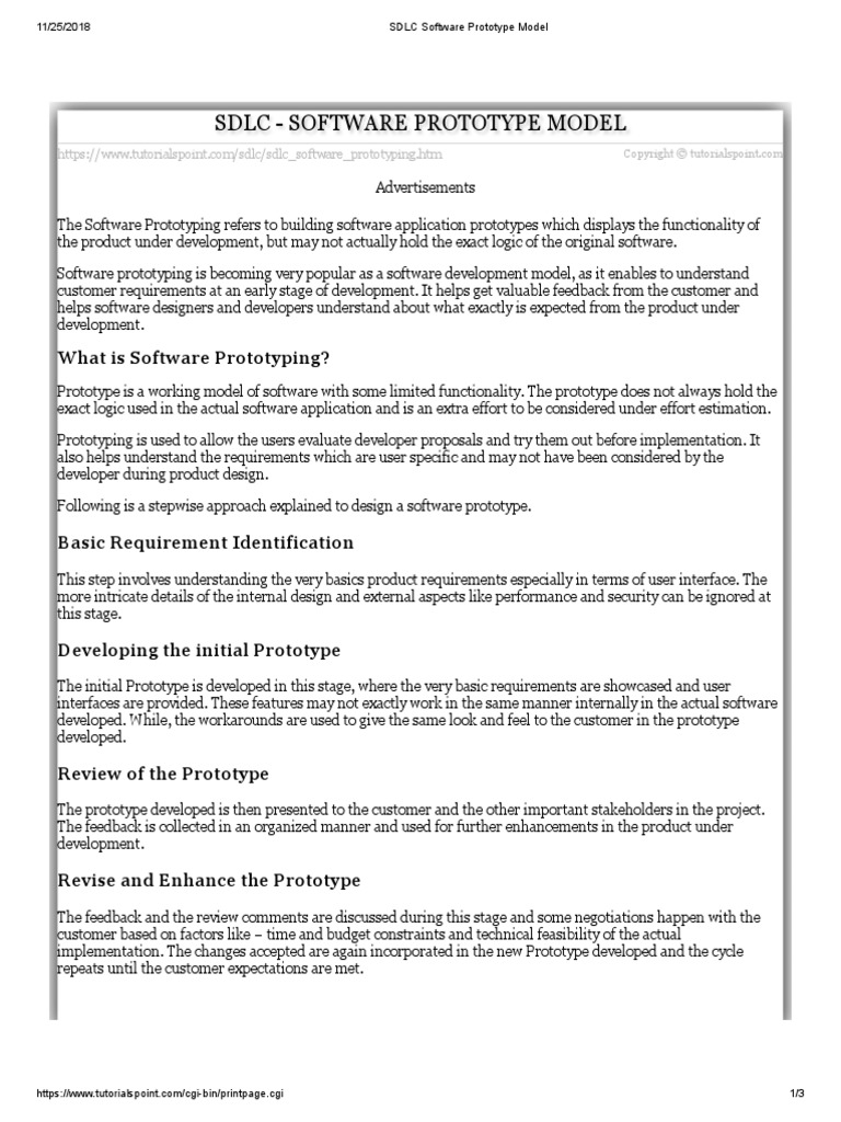 SDLC Software Prototype Model | PDF | Software Prototyping | Prototype