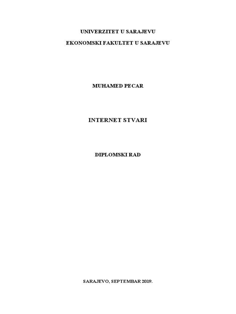 Internet Stvari Diplomski Rad 1 | PDF