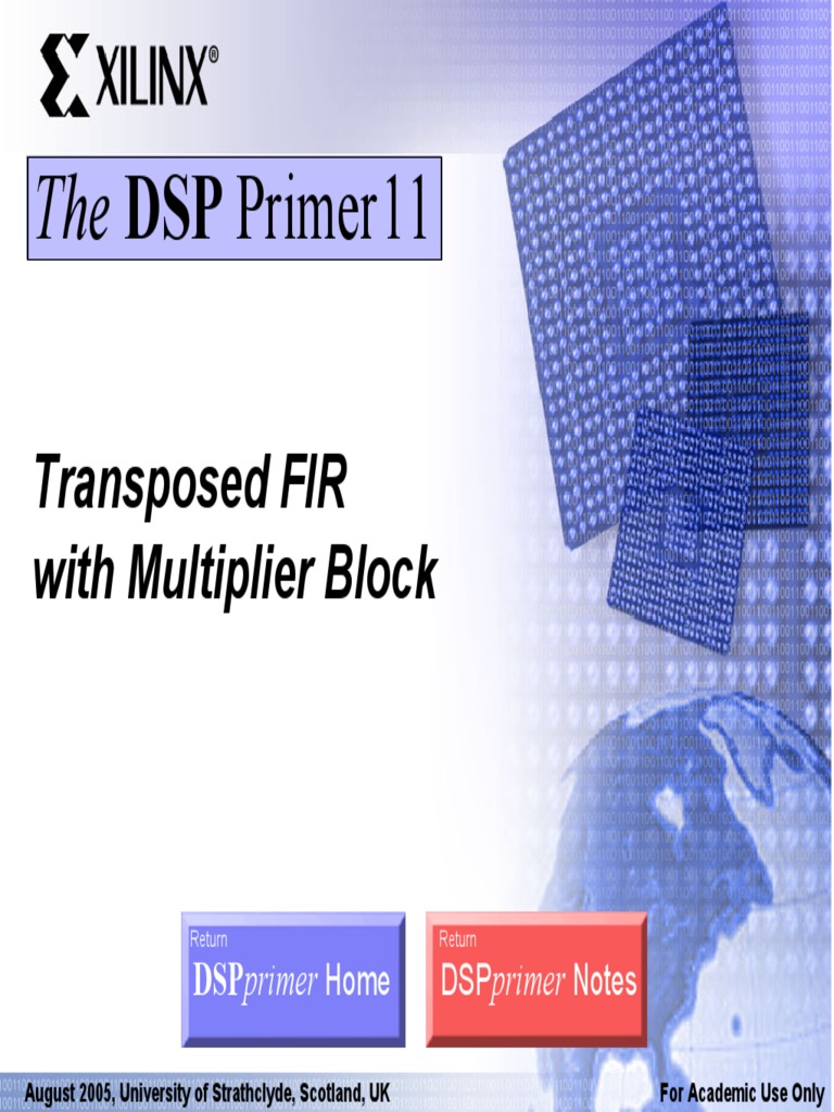 The DSP Primer11: Transposed FIR With Multiplier Block | PDF | Field ...