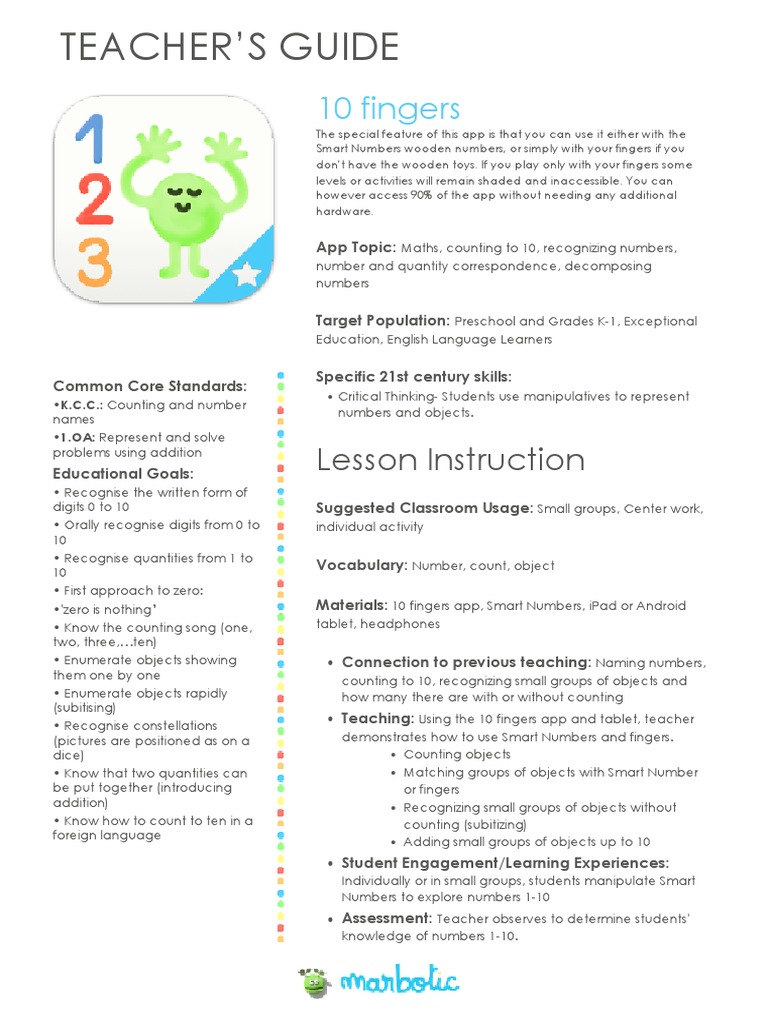 Teacher'S Guide: 10 Fingers | PDF | Educational Psychology | Learning