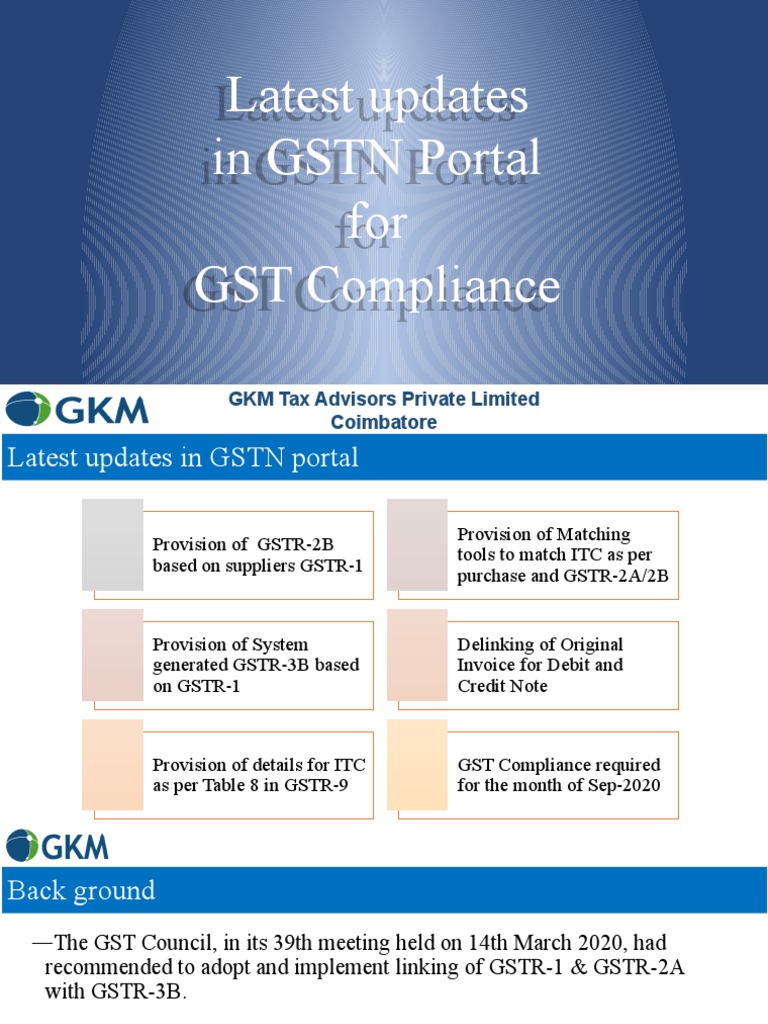 Latest Updation in GSTN Portal | PDF | Value Added Tax | Invoice
