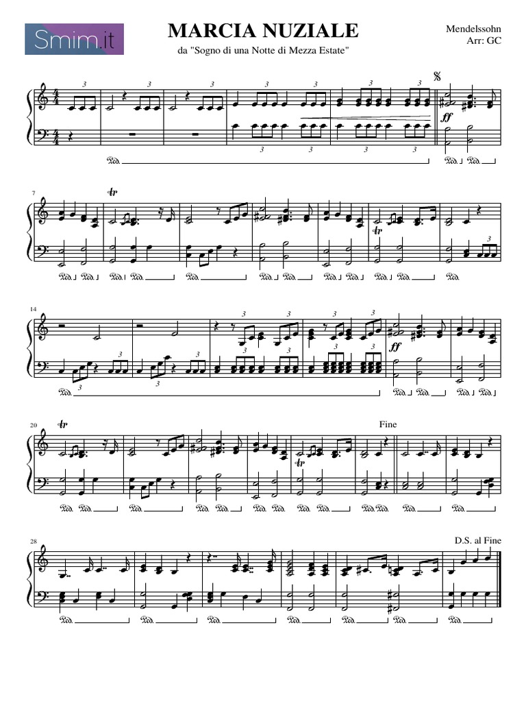 Marcia Nuziale: Mendelssohn Arr: GC Da "Sogno Di Una Notte Di Mezza Estate" | PDF