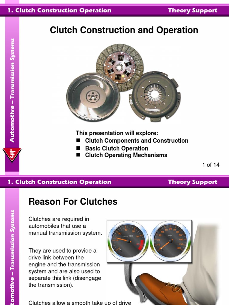 Clutch Construction Operation Theory Support | PDF | Clutch | Manual ...