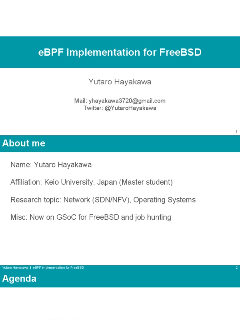 Ebpf Implementation For Freebsd: Yutaro Hayakawa | PDF | Operating System Technology | Digital ...