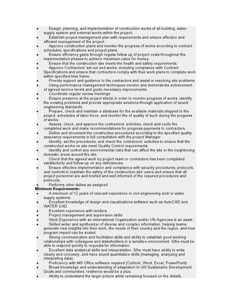 Minimum Requirements | PDF | Project Management | Specification ...