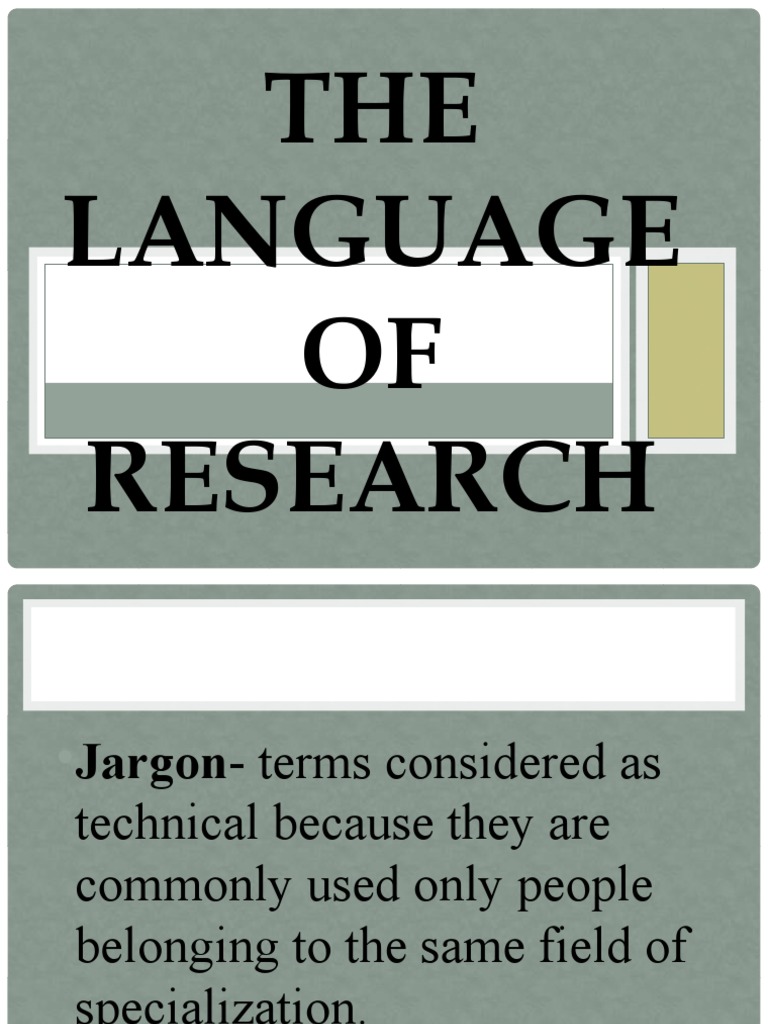 Lesson 8 The Language of Research | PDF | Concept | Definition