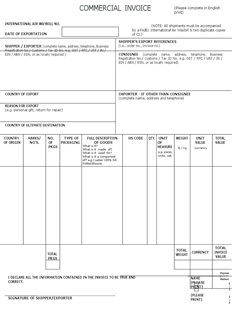 international commercial invoice template đã chuyển đổi | PDF | Value ...