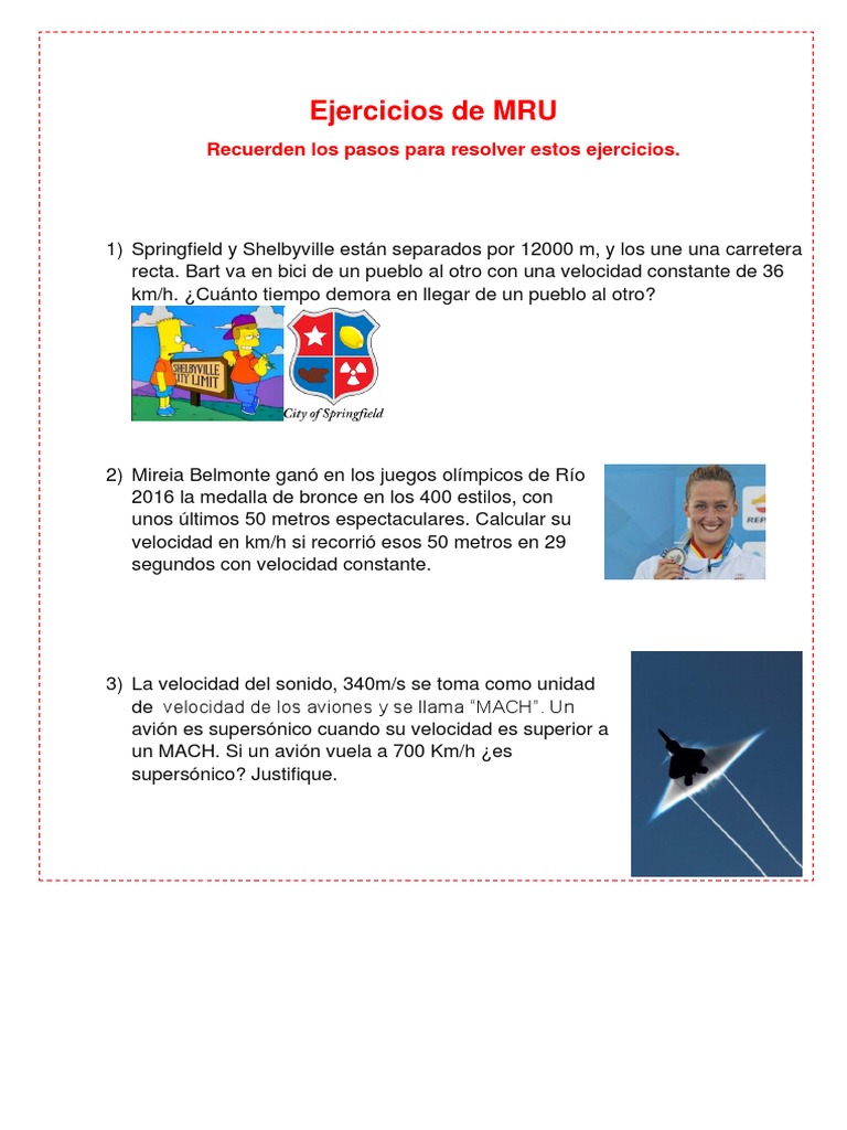 Ejercicios Resueltos de MRU | PDF