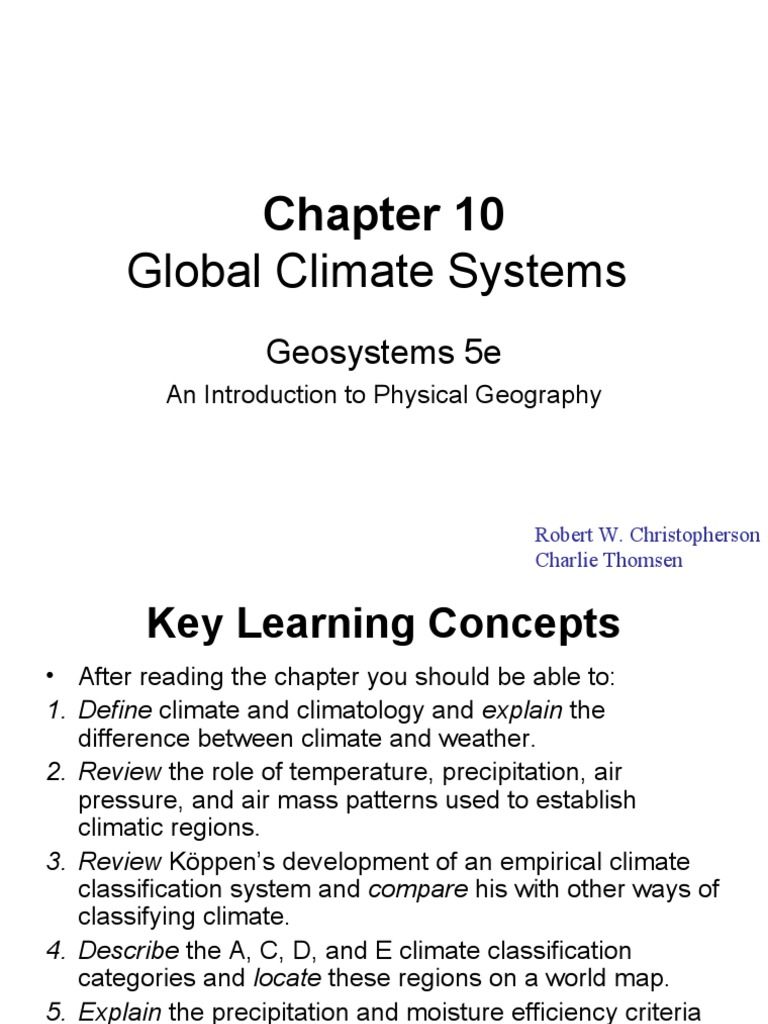 Global Climate Systems: Geosystems 5e | PDF | Climate | Climatology
