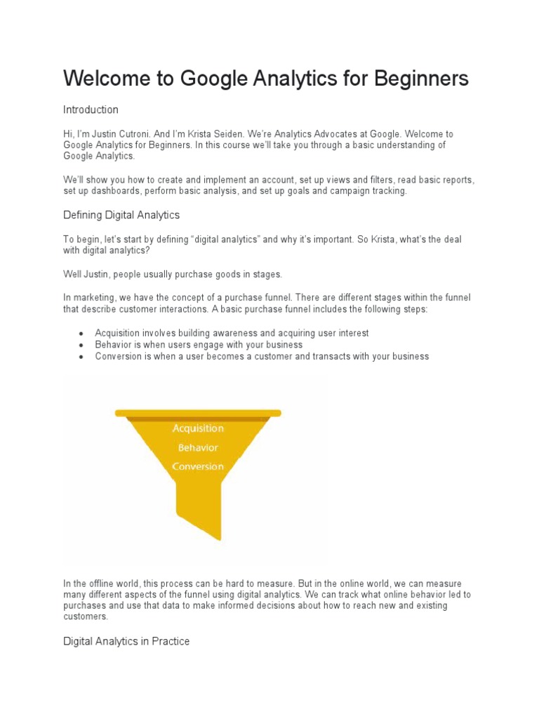 Google Analytics Beginner Guide | PDF | Websites | Analytics
